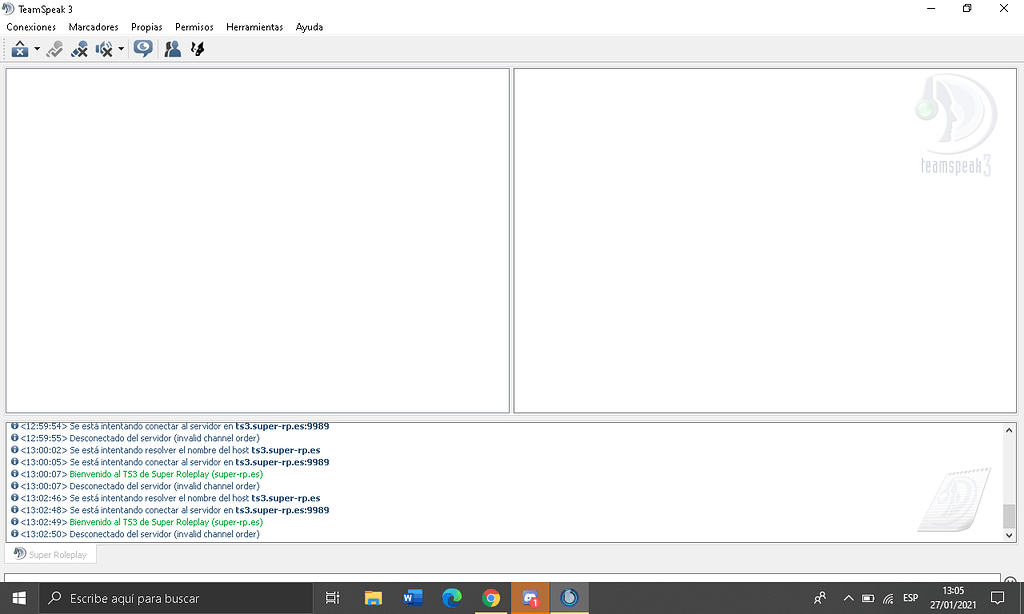 Error with ts3 Disconnected from server (invalid channel order) - Off ...