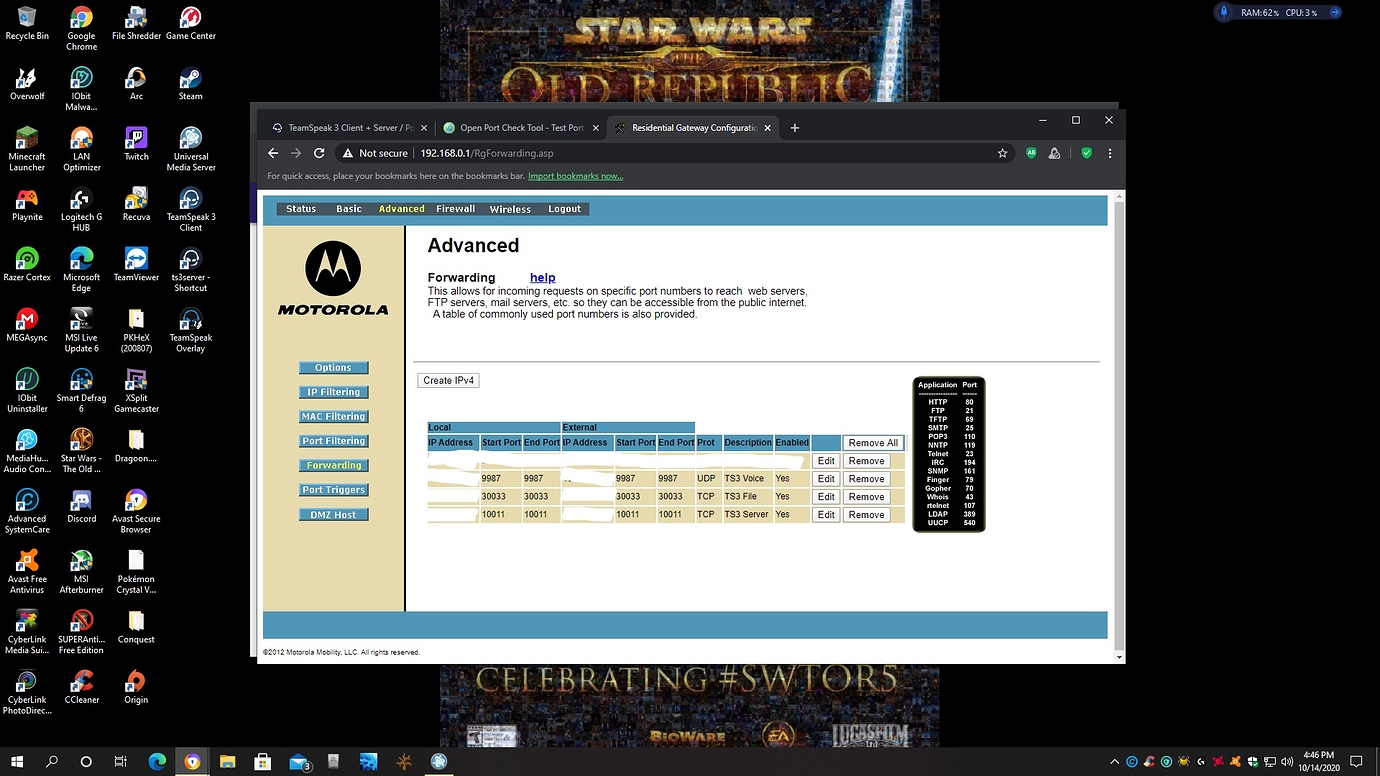TeamSpeak 3 Client + Server / Port forward - TeamSpeak Server - TeamSpeak