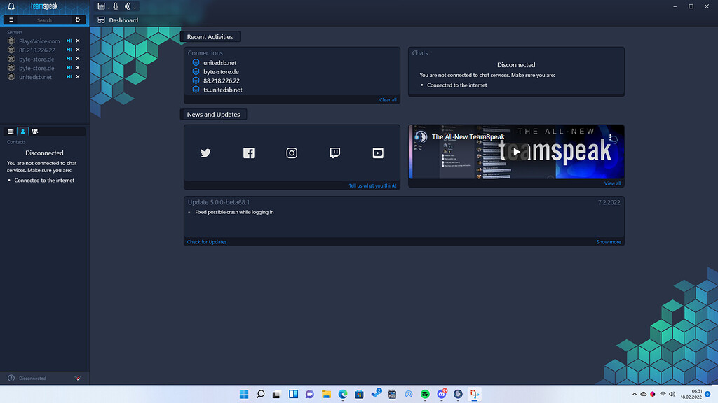 Service Offline? - TeamSpeak 6 Client - TeamSpeak