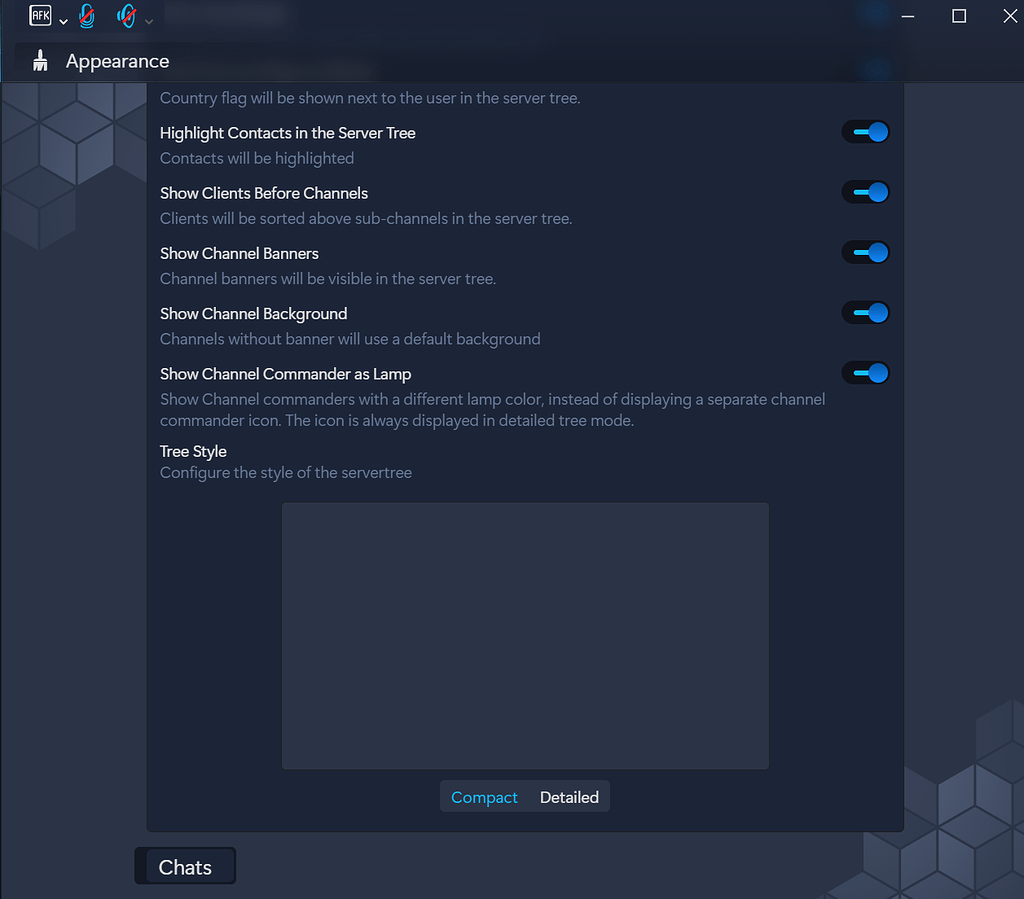 Appearance does not show Tree Style - TeamSpeak 6 Client - TeamSpeak