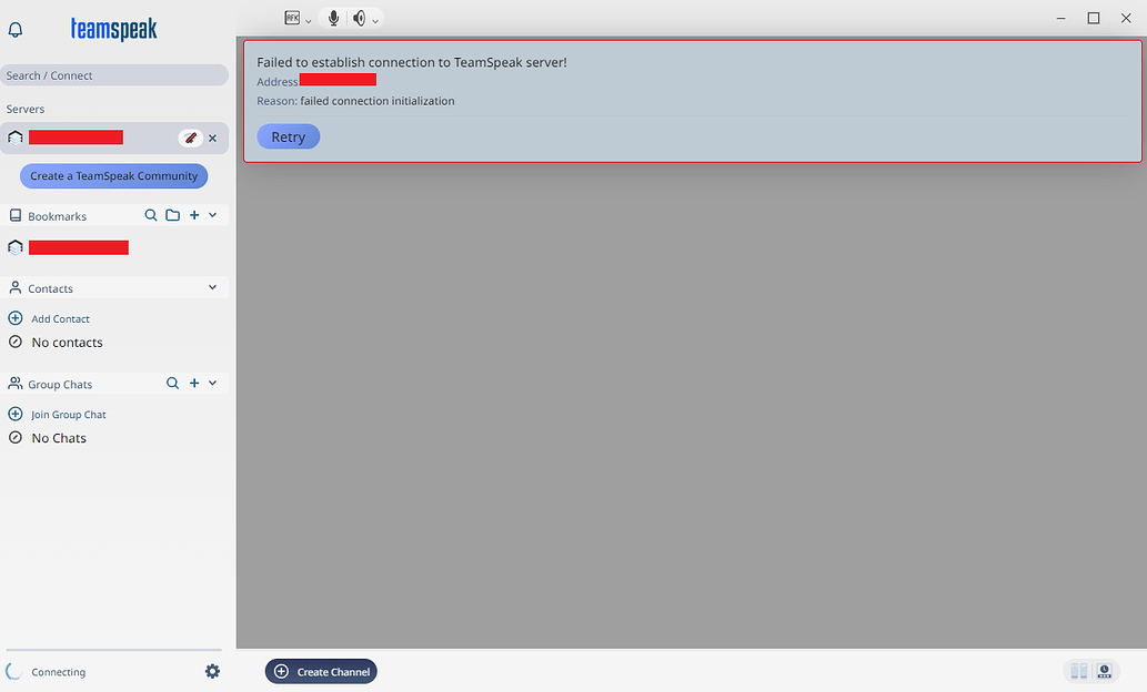 You can't connect to a server? // Can not connect to the server ...