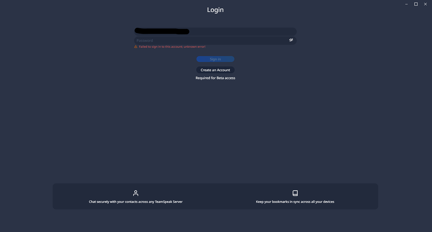 Error on login? - Failed to sign in to this account; unknown error ...