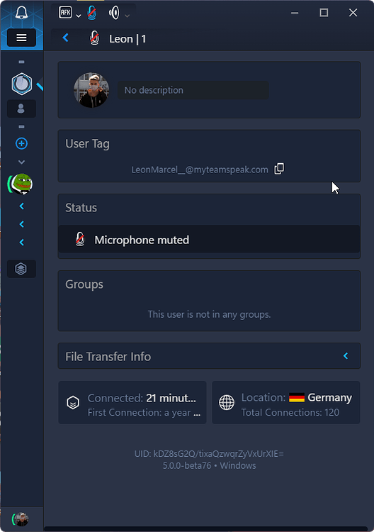 Background color of mute status has the wrong color - Suggestions and Feedback - TeamSpeak