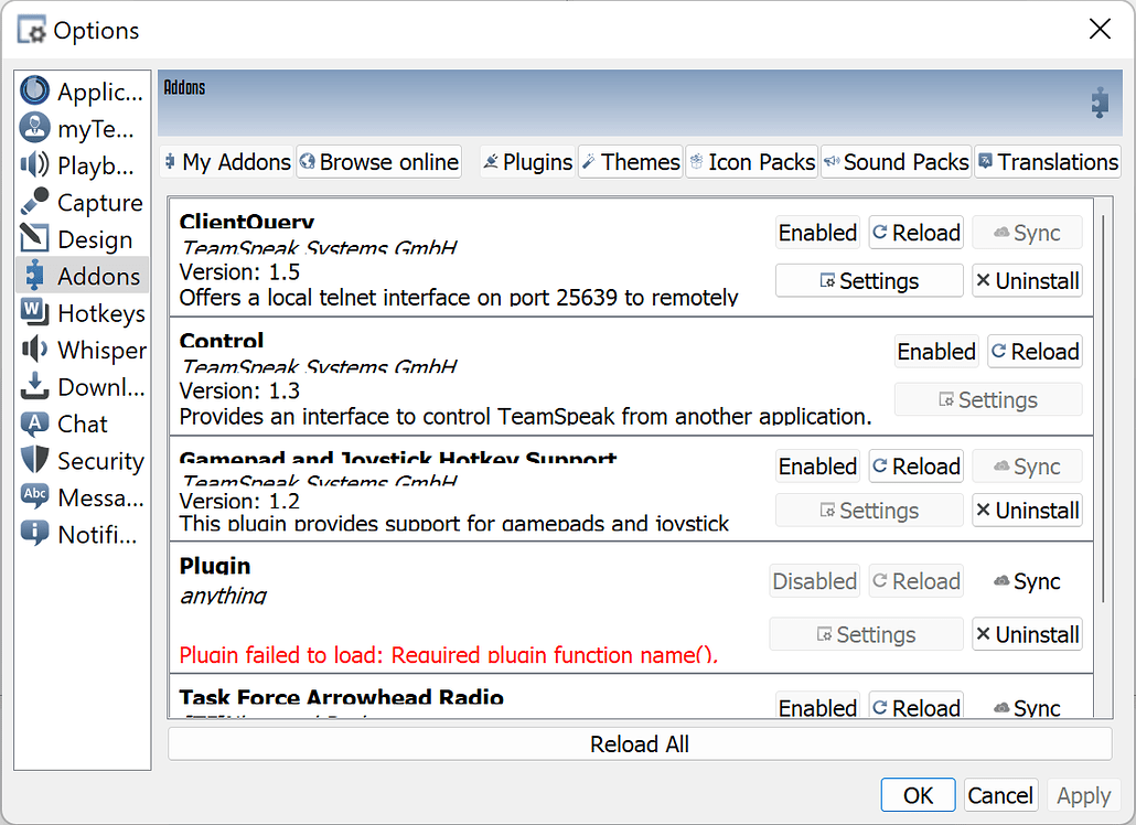 Team Speak Plugins can not load ACRE 2 - Skins/Soundpacks/Addons ...